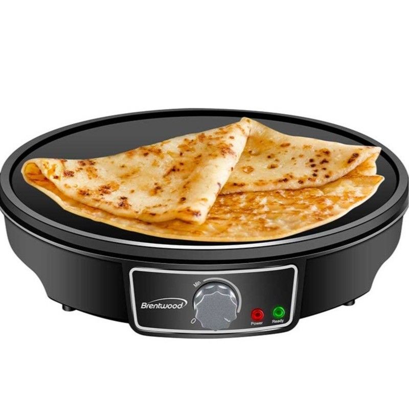 12-Inch Electric Non-Stick Crepe Pancake Maker and Griddle with Spatula ...